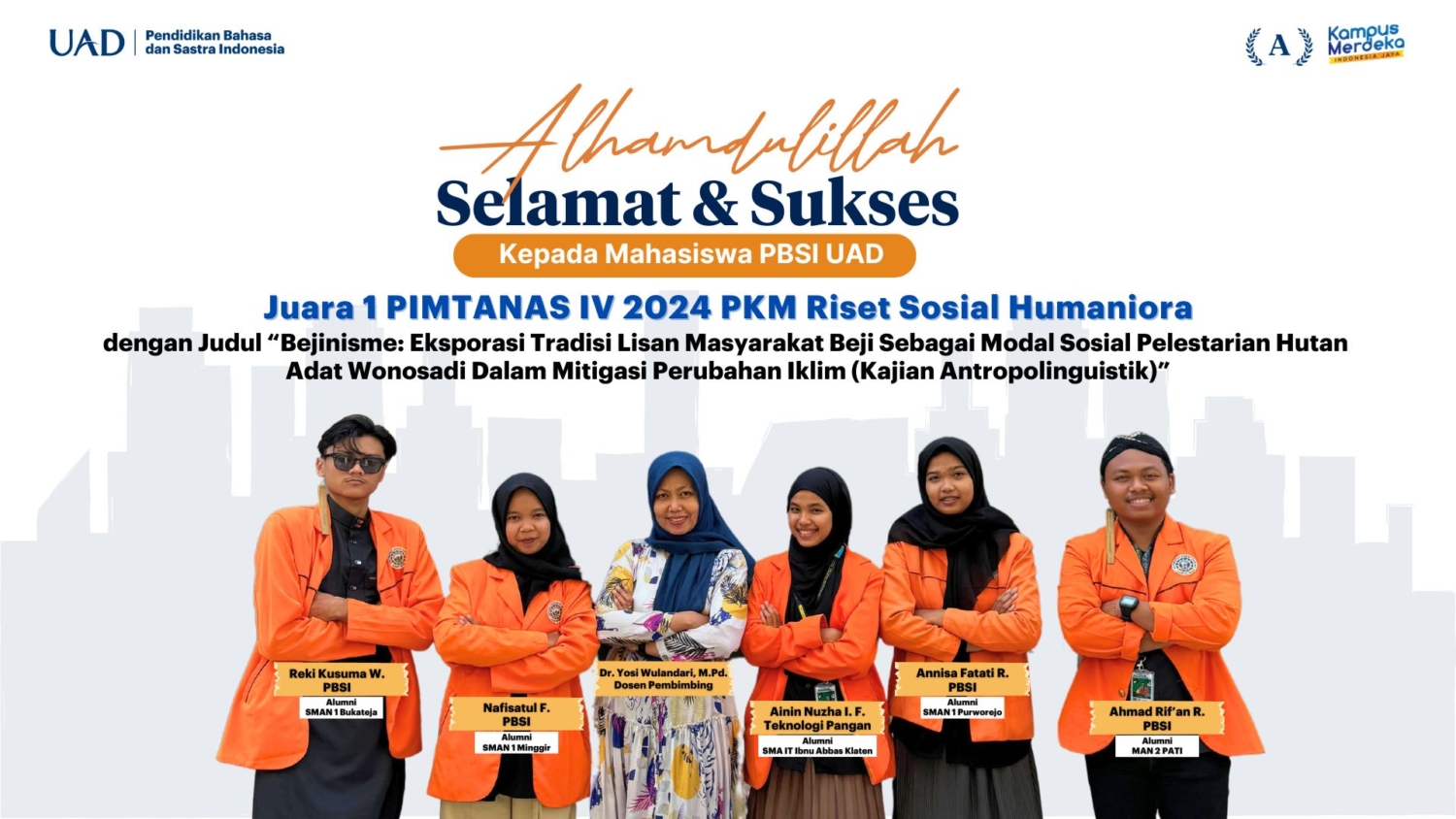 Alhamdulillah, Selamat dan Sukses kepada Mahasiswa PBSI UAD: Juara 1 ...