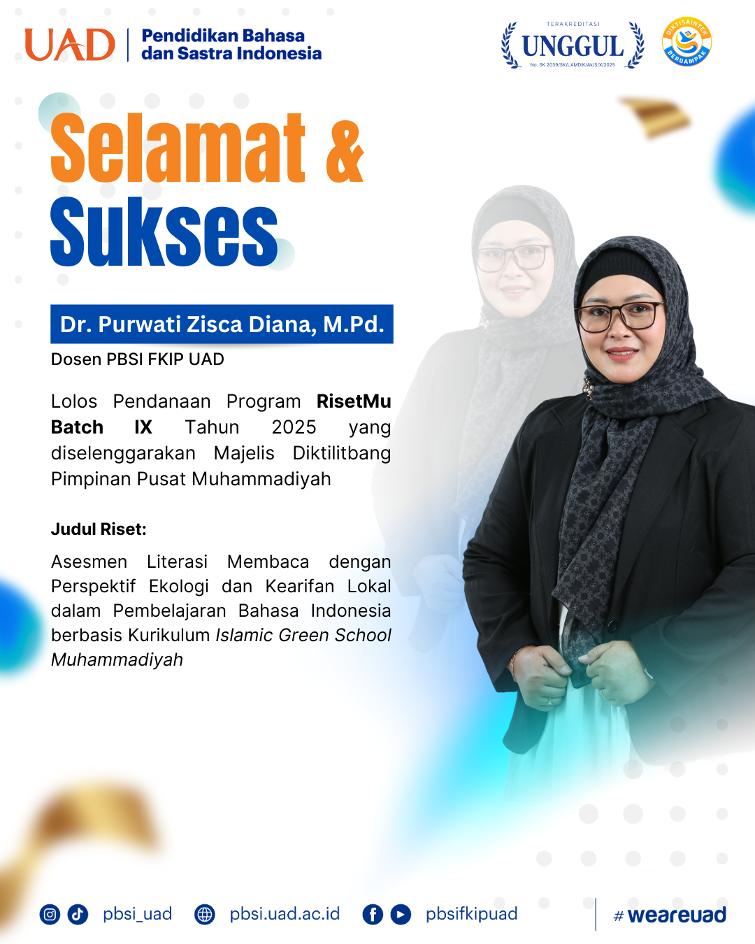 Dosen PBSI FKIP UAD Lolos Pendanaan Program RisetMu Batch IX Tahun 2025 ...